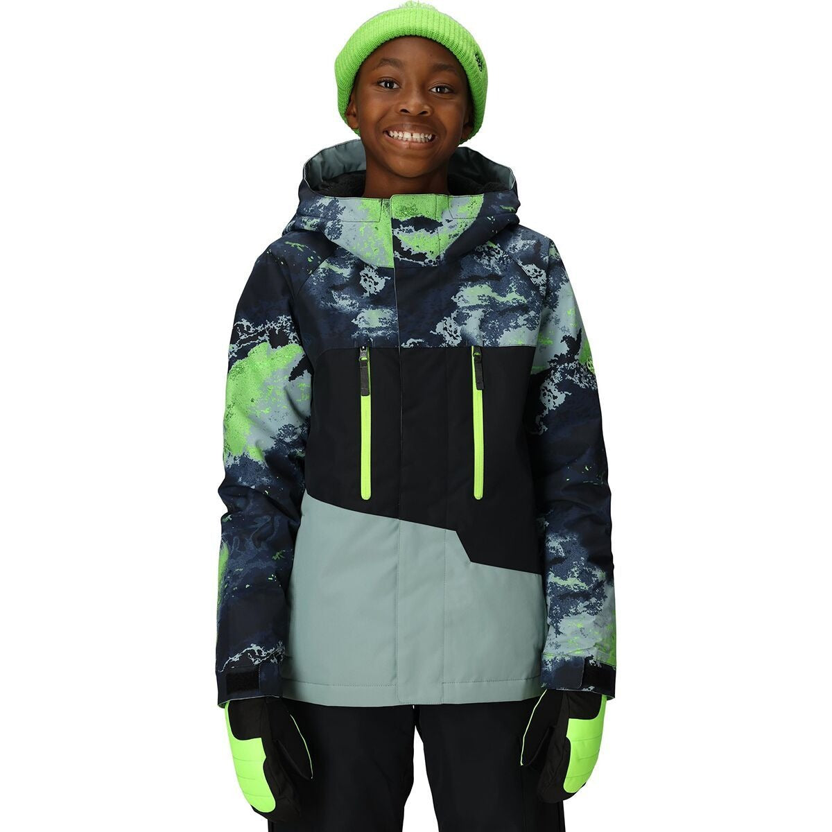 686 Geo Insulated Jacket - Boys' | Blue Hemisphere Colorblock – Ski ...